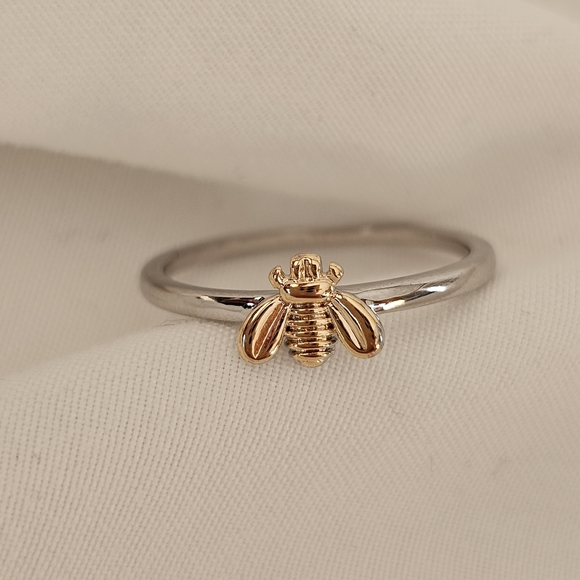 Jewelry | Dainty Tiny Bumble Bee Silver Rose Gold Tone Ring Feminine ...